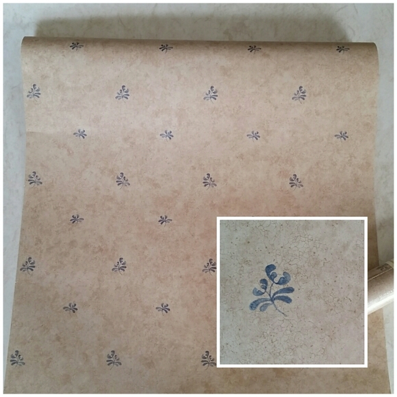 York Wallcoverings | Wall Decor | Wallpaper County Floral Motif Pottery ...